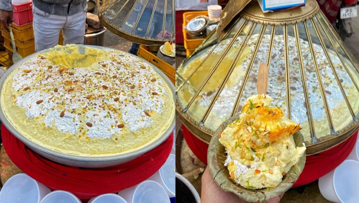 लखनऊ की फेमस मिठाई जो ठण्ड की ओस के नीचे बनती है, मक्खन मलाई